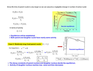 Successive radioactive decay and Radioactive Equilibrium: M Choudhary | PDF