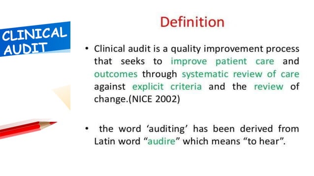 Presentation clinical audit | PPTX | Healthcare Industry | Industries