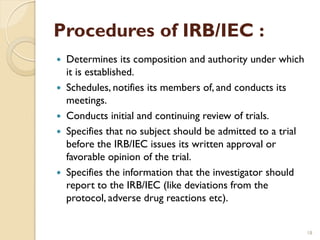 CLINICAL TRAIL (TRIAL PROTOCOL & INSTITUTIONAL REVIEW BOARD ...