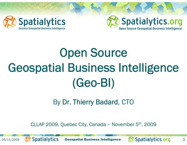 Open Source Geospatial Business Intelligence (Geo-BI) | PDF | Databases | Computer Software and ...