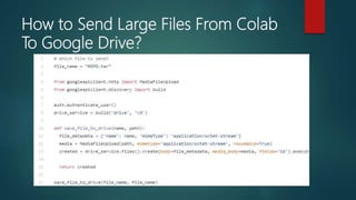 Introduction to using google colab | PPTX