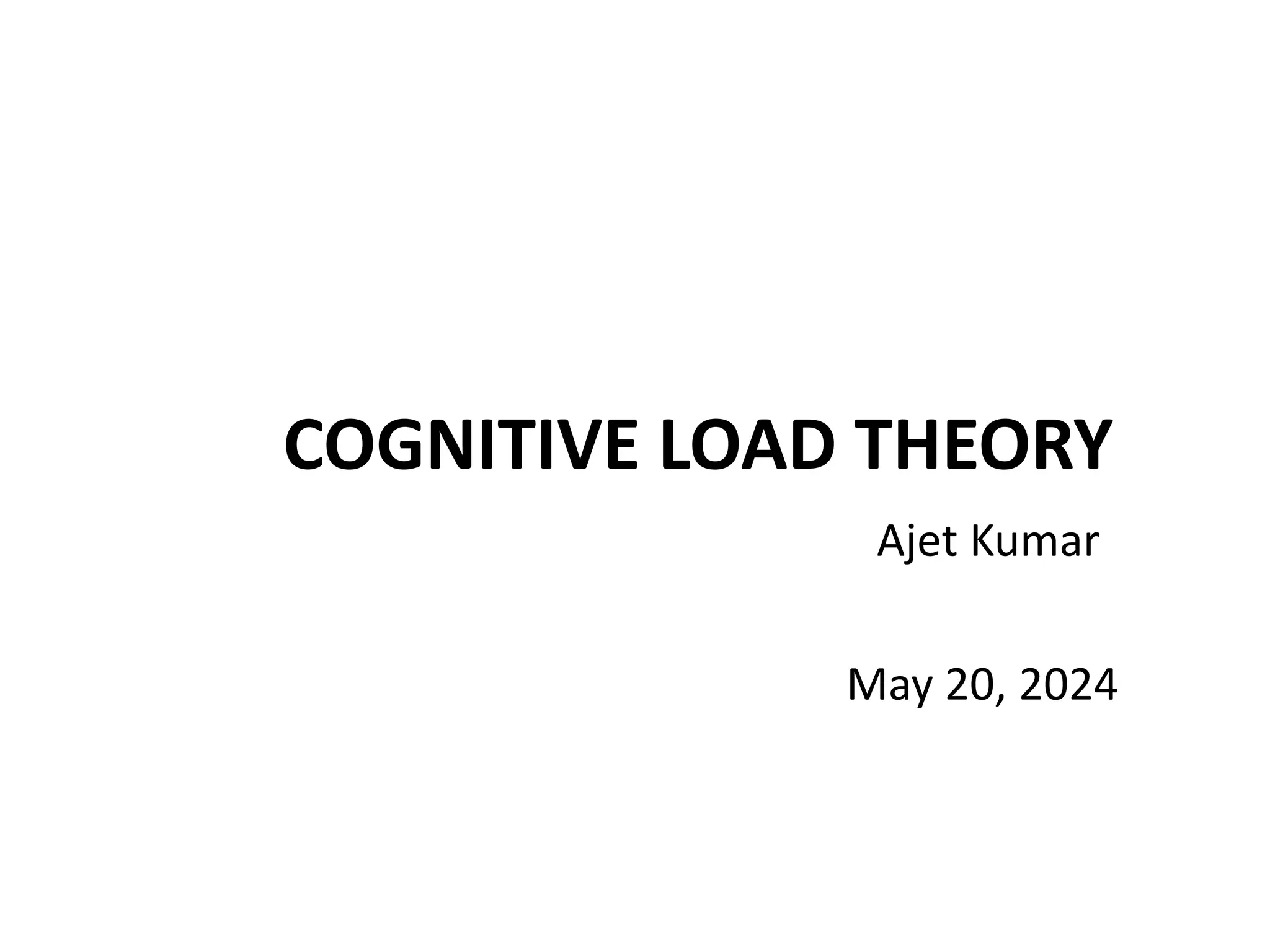 Cognitive Load Theory Clt Power Point Pptx Pptx Education