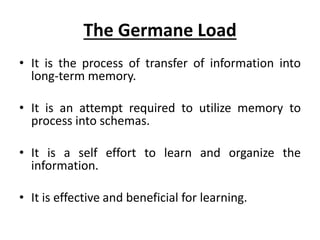COGNITIVE LOAD THEORY (CLT) power point pptx | PPTX