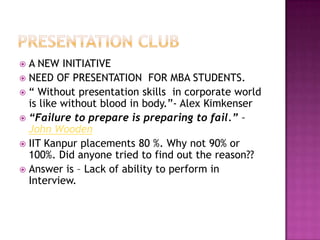 Presentation club formation | PPTX