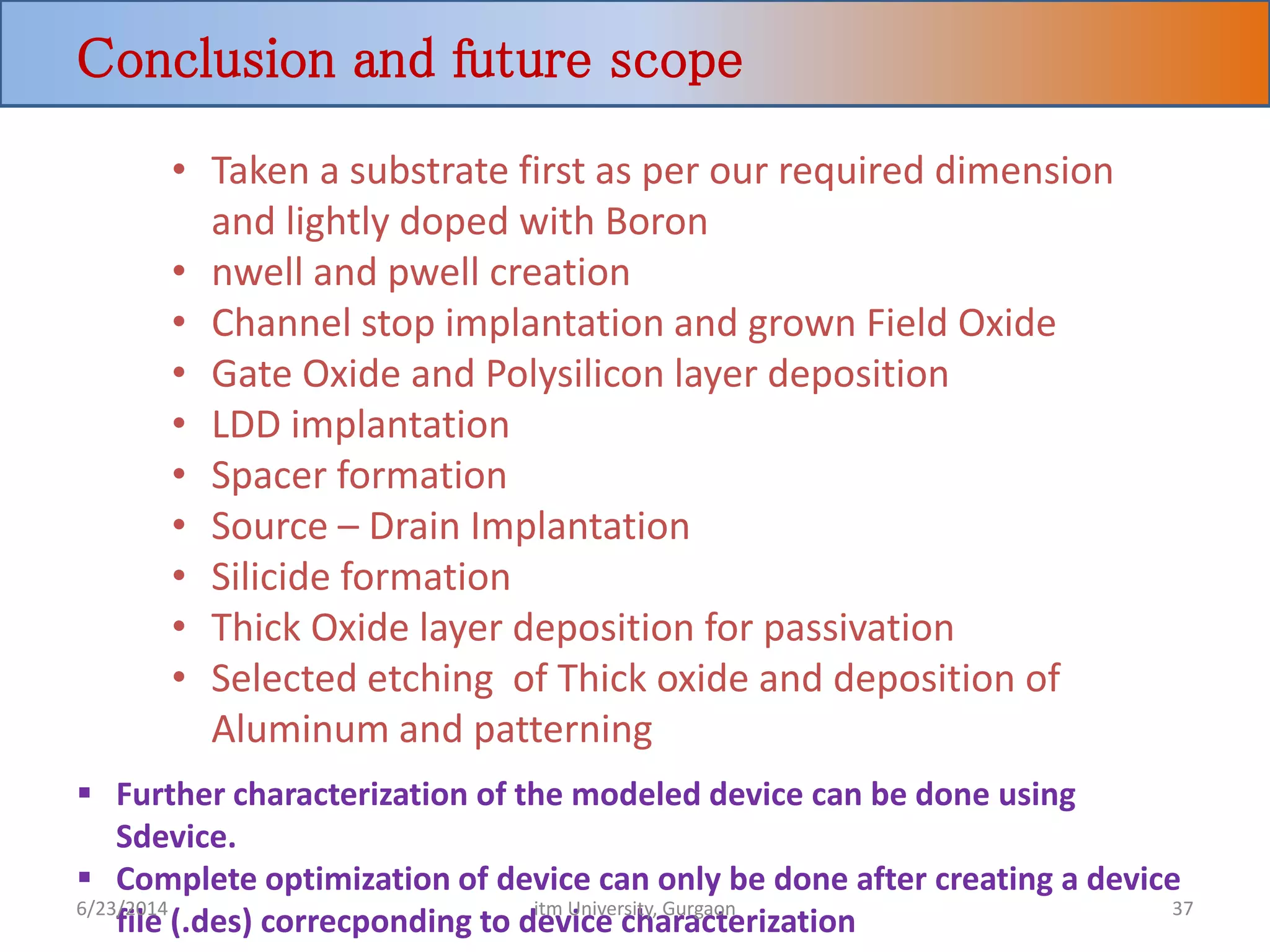 twin well cmos fabrication steps using Synopsys TCAD | PPTX