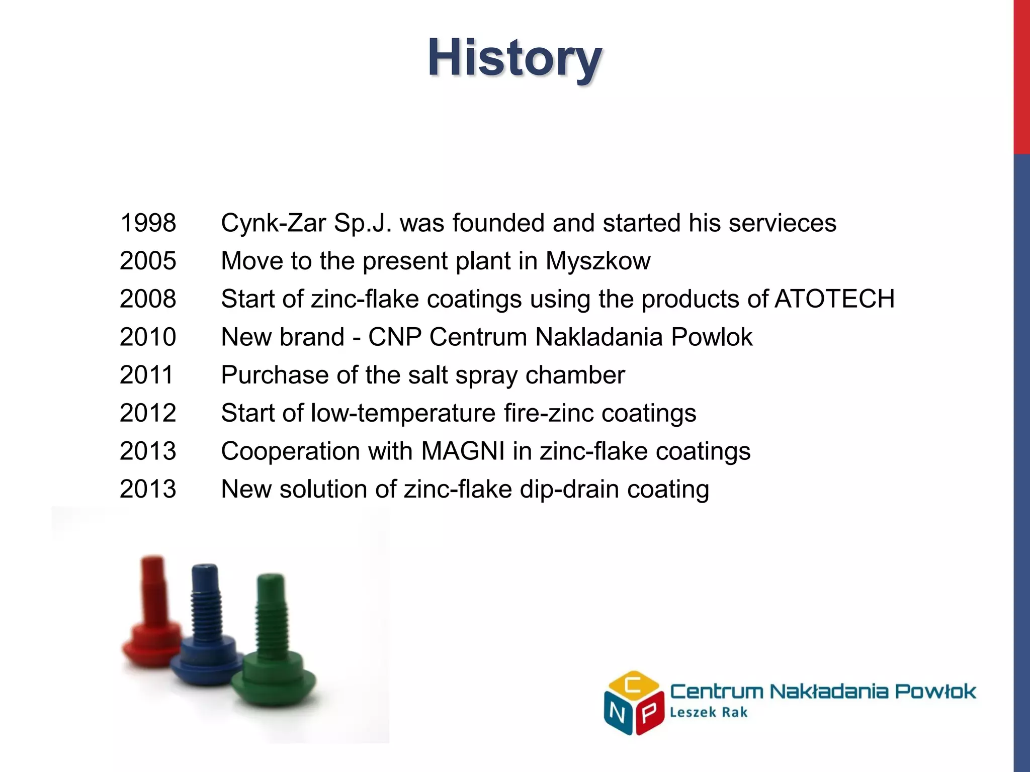 CNP Myszkow - Hot dip galvaning, zink flake plant for fasterns | PDF