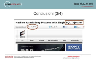 SQL Injection & Cross Site Scripting, by Stefano Santomauro | PPT