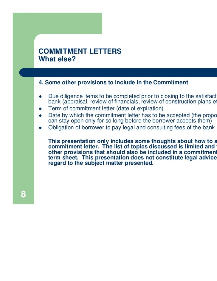 Presentation Commitment Letters