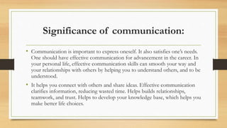 Communication,types And it's significance | PPT | Free Download