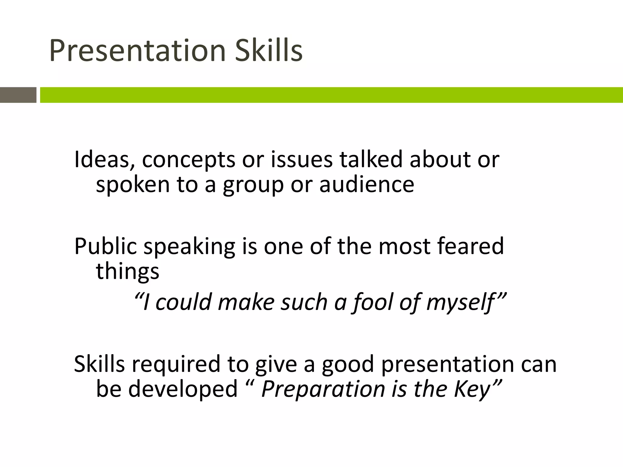 Presentation & communication skills | PDF