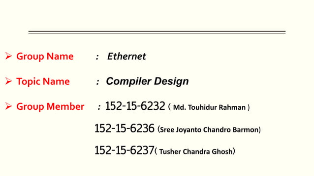 Presentation compiler design | PPTX