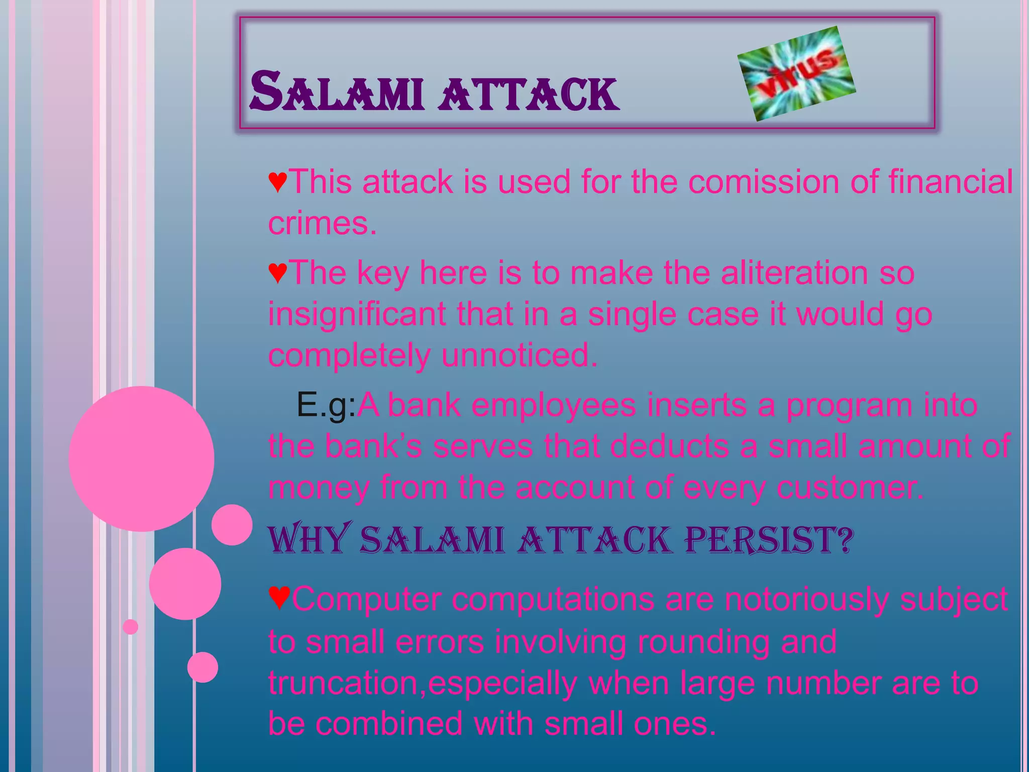 virus salami attack and trojan horse | PPTX