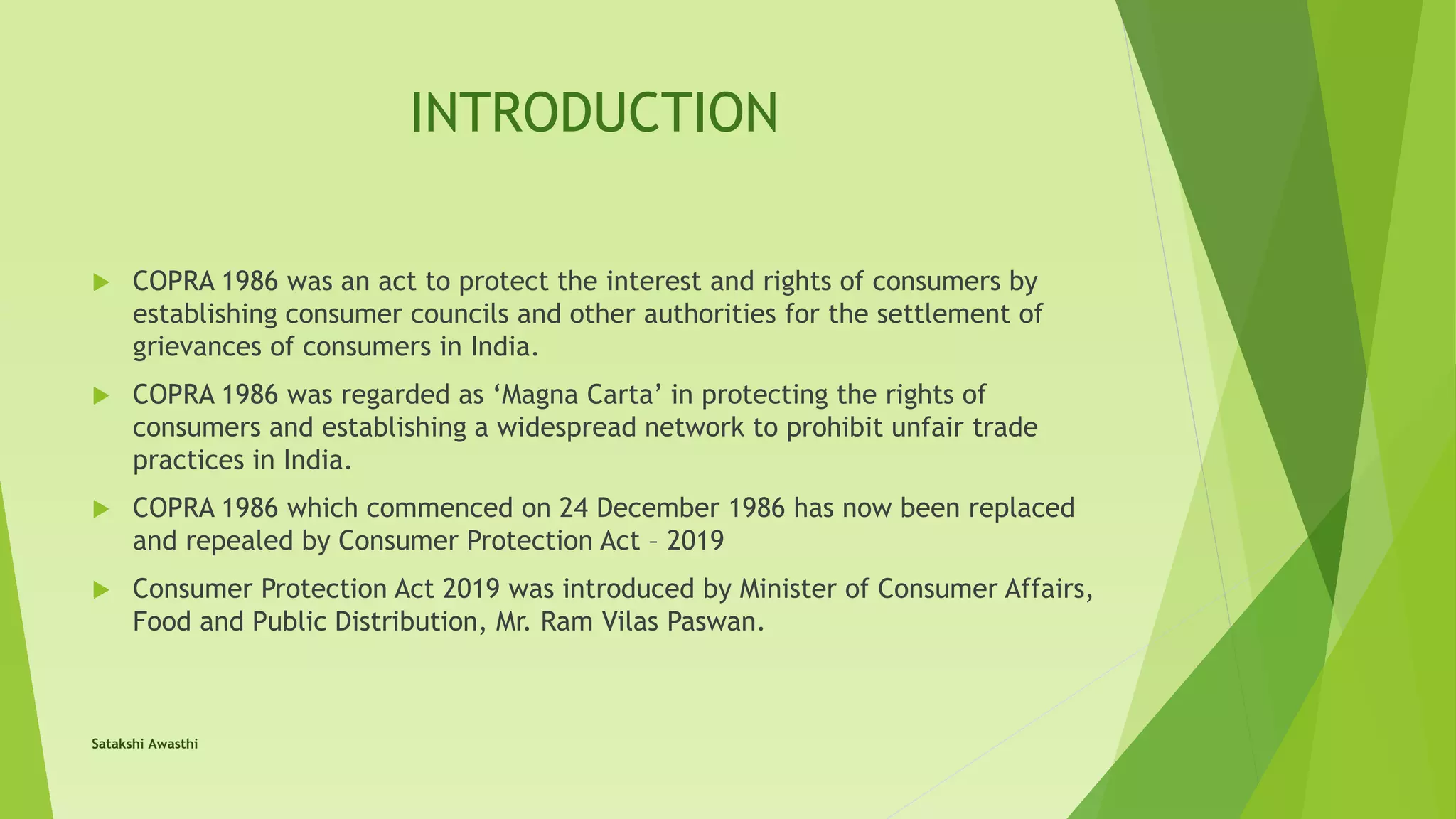 Consumer Protection Act - 2019 | PPTX
