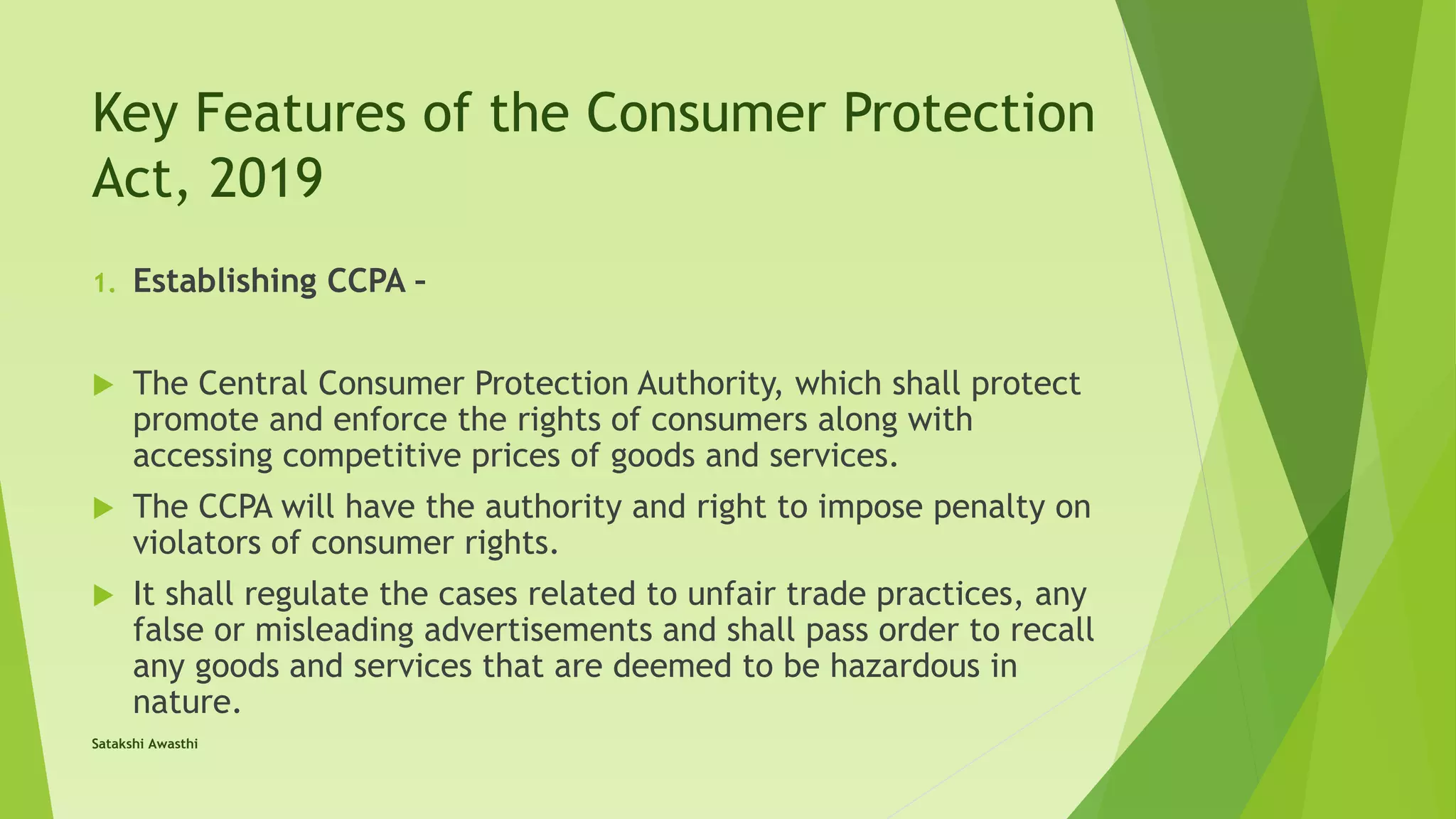 Consumer Protection Act - 2019 | PPTX