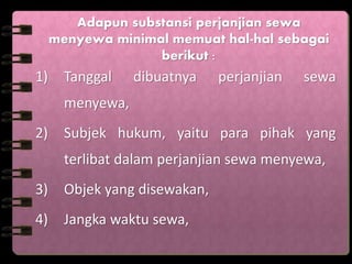 Perjanjian Sewa-Menyewa | PPTX