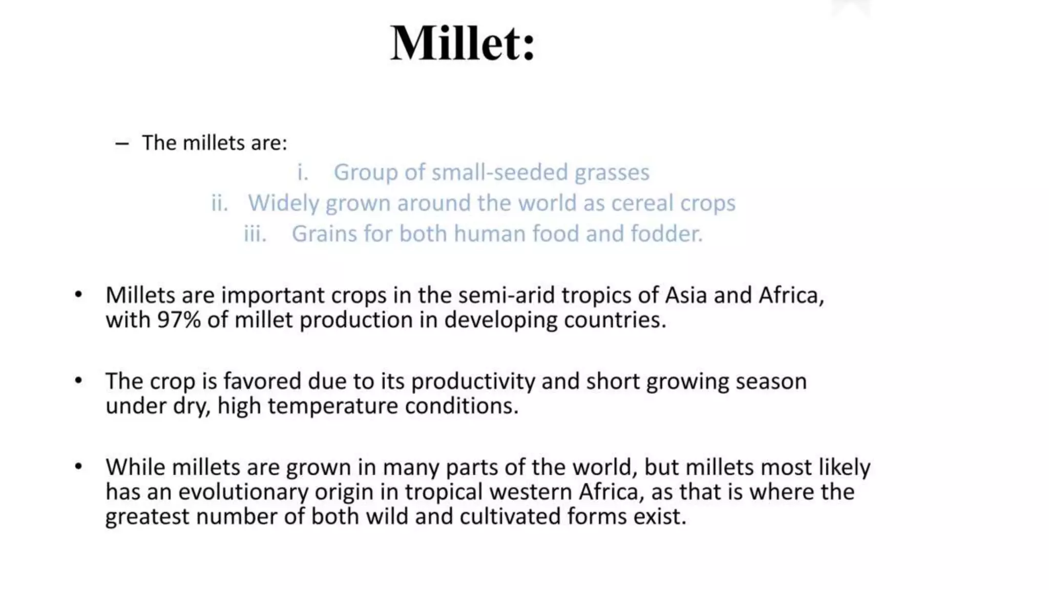 THE MILLETS | PPTX
