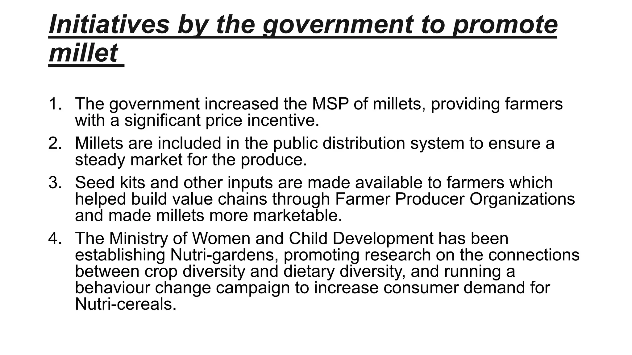THE MILLETS | PPTX | Agriculture | Industries