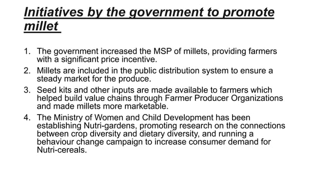 THE MILLETS | PPTX | Agriculture | Industries
