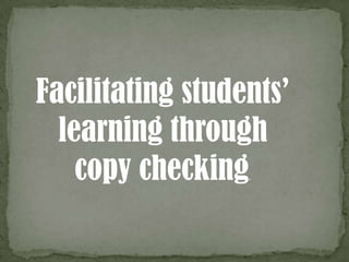 Copy Corrections for Teachers | PPTX | Secondary Education | Education