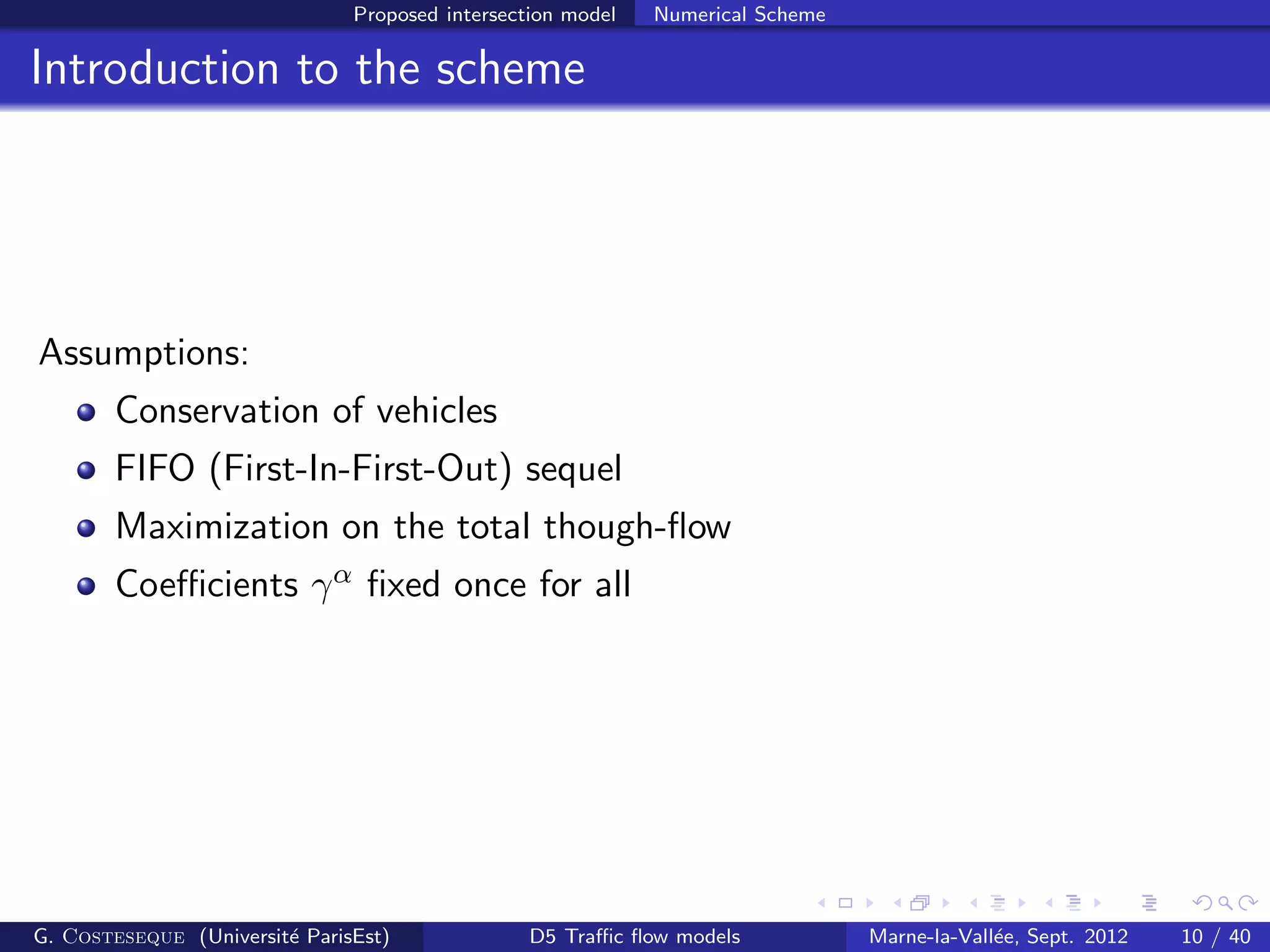 Intersection modeling using a convergent scheme based on Hamilton-Jacobi equation | PPT