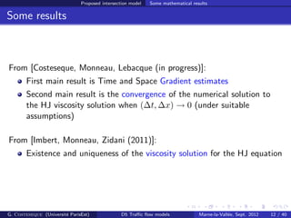 Intersection modeling using a convergent scheme based on Hamilton-Jacobi equation | PPT