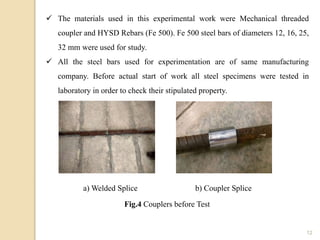 Presentation "Use of coupler Splices for Reinforcement" | PPTX
