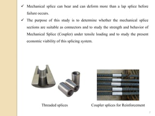 Presentation "Use of coupler Splices for Reinforcement" | PPTX