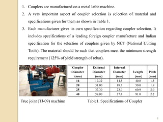 Presentation "Use of coupler Splices for Reinforcement" | PPTX