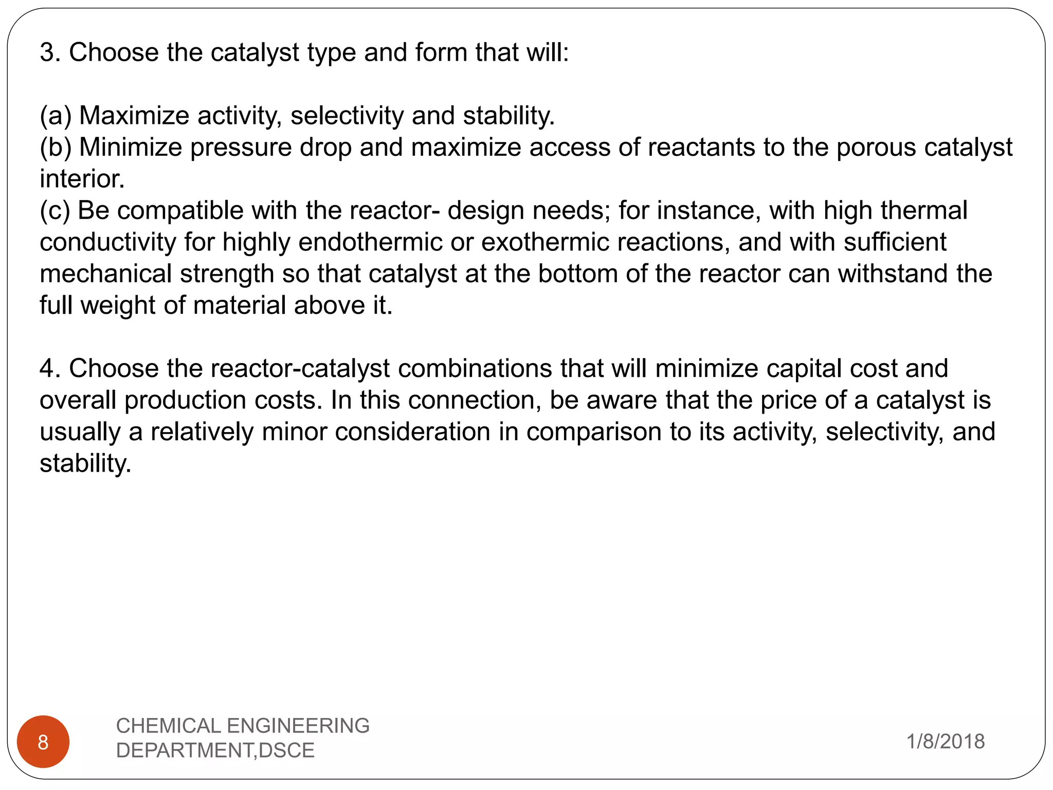 DESIGN OF CATALYST REACTOR WITH DEACTIVATION | PPTX