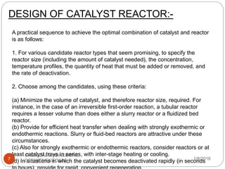 DESIGN OF CATALYST REACTOR WITH DEACTIVATION | PPT