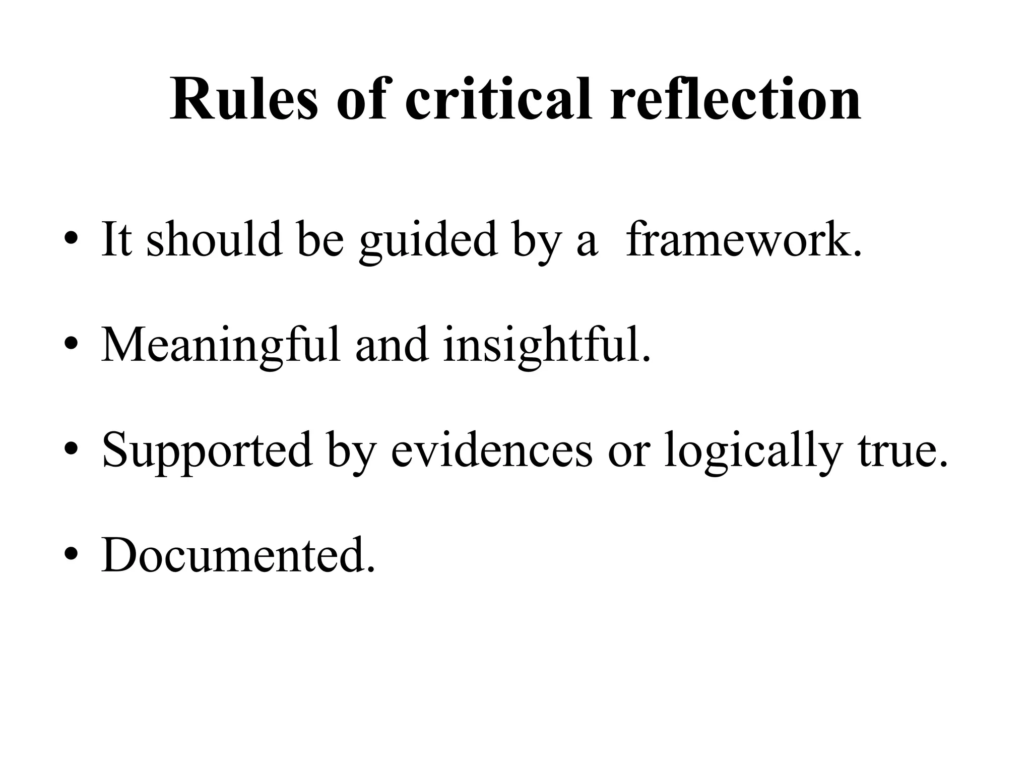 Critical reflection | PPTX