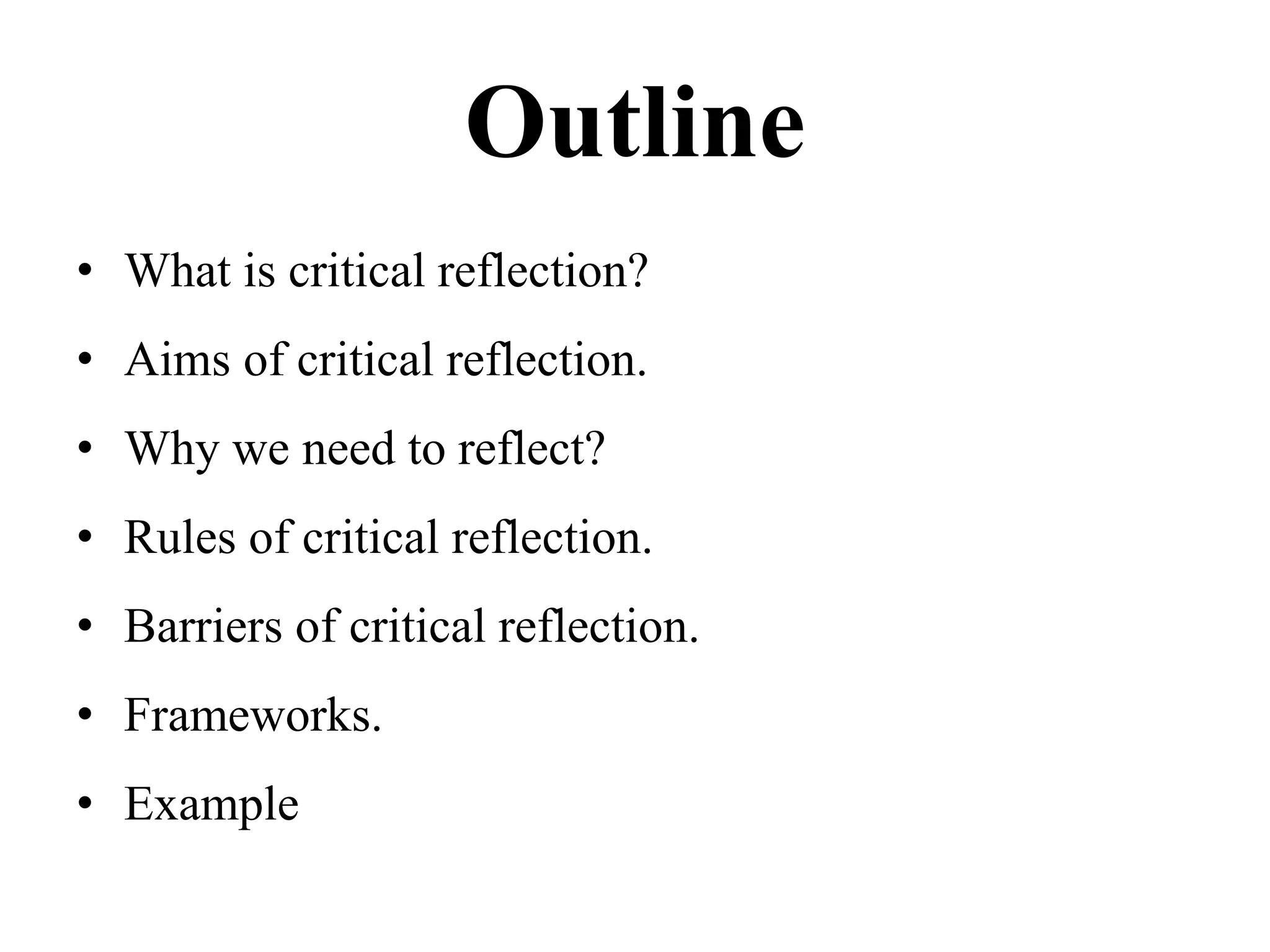 Critical reflection | PPTX