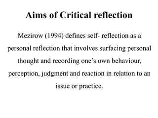 Critical reflection | PPTX