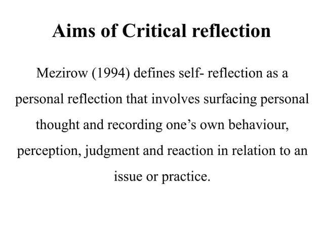Critical reflection | PPTX