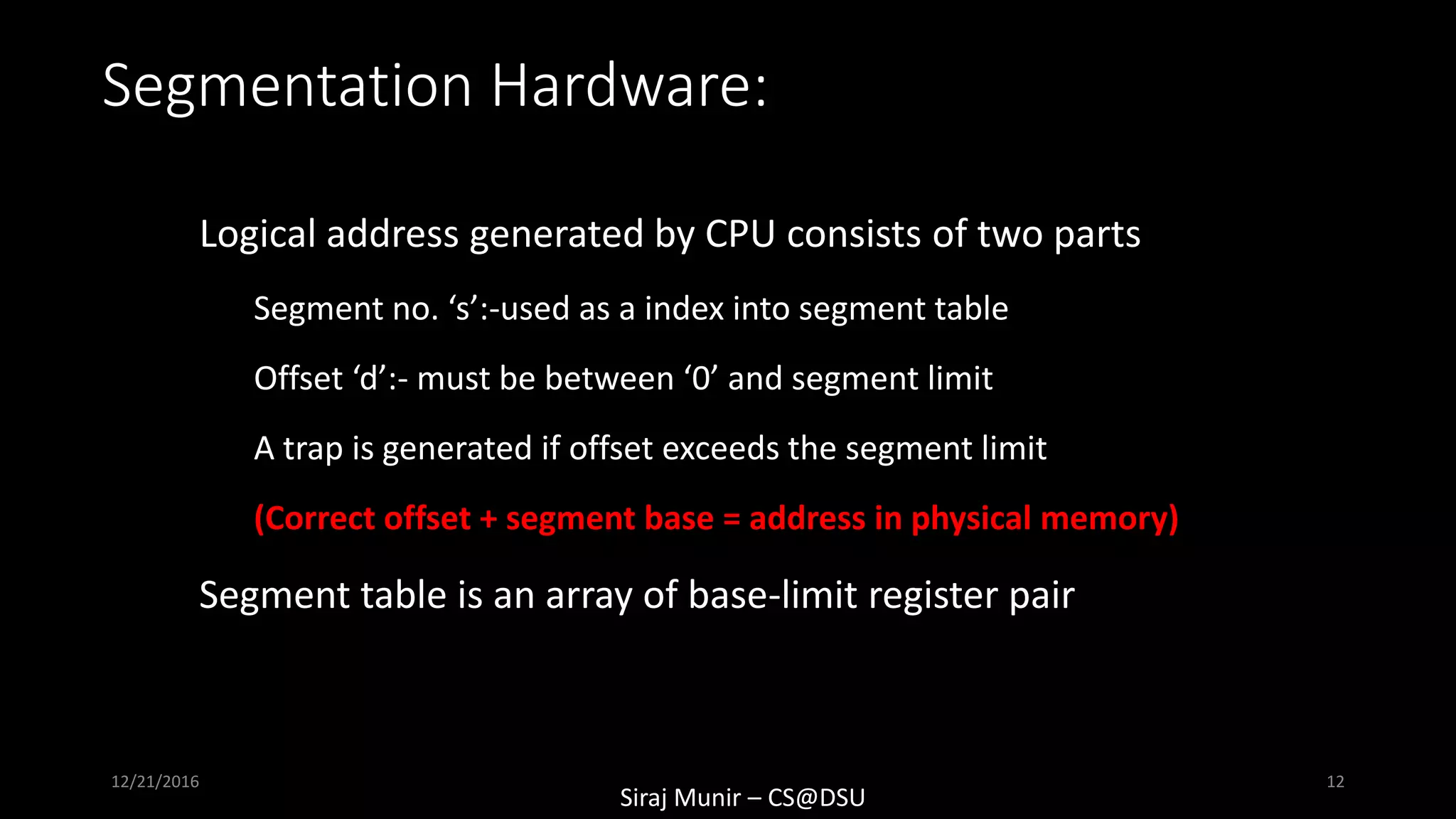 Segmentation In Operating Systems Pptx Operating Systems