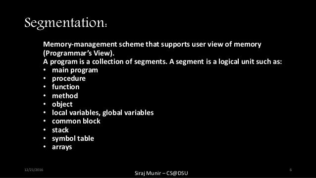 Segmentation in Operating Systems.
