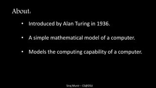 Introduction to Turing Machine | PPTX