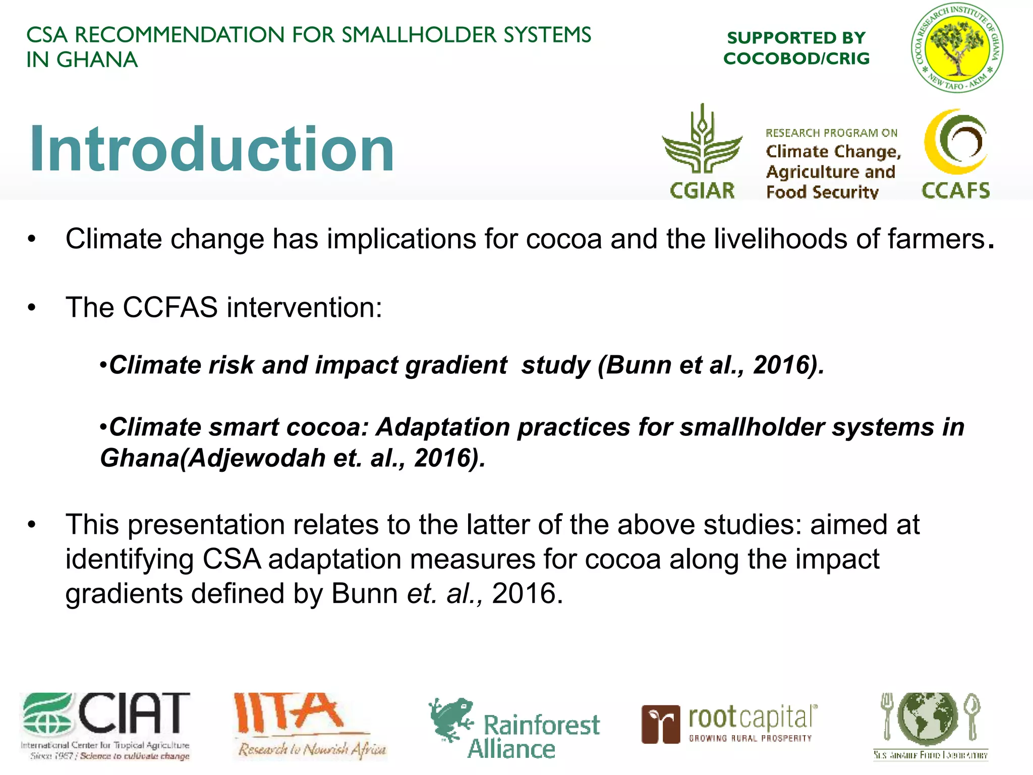 CSA recommendations for cocoa in Ghana | PDF