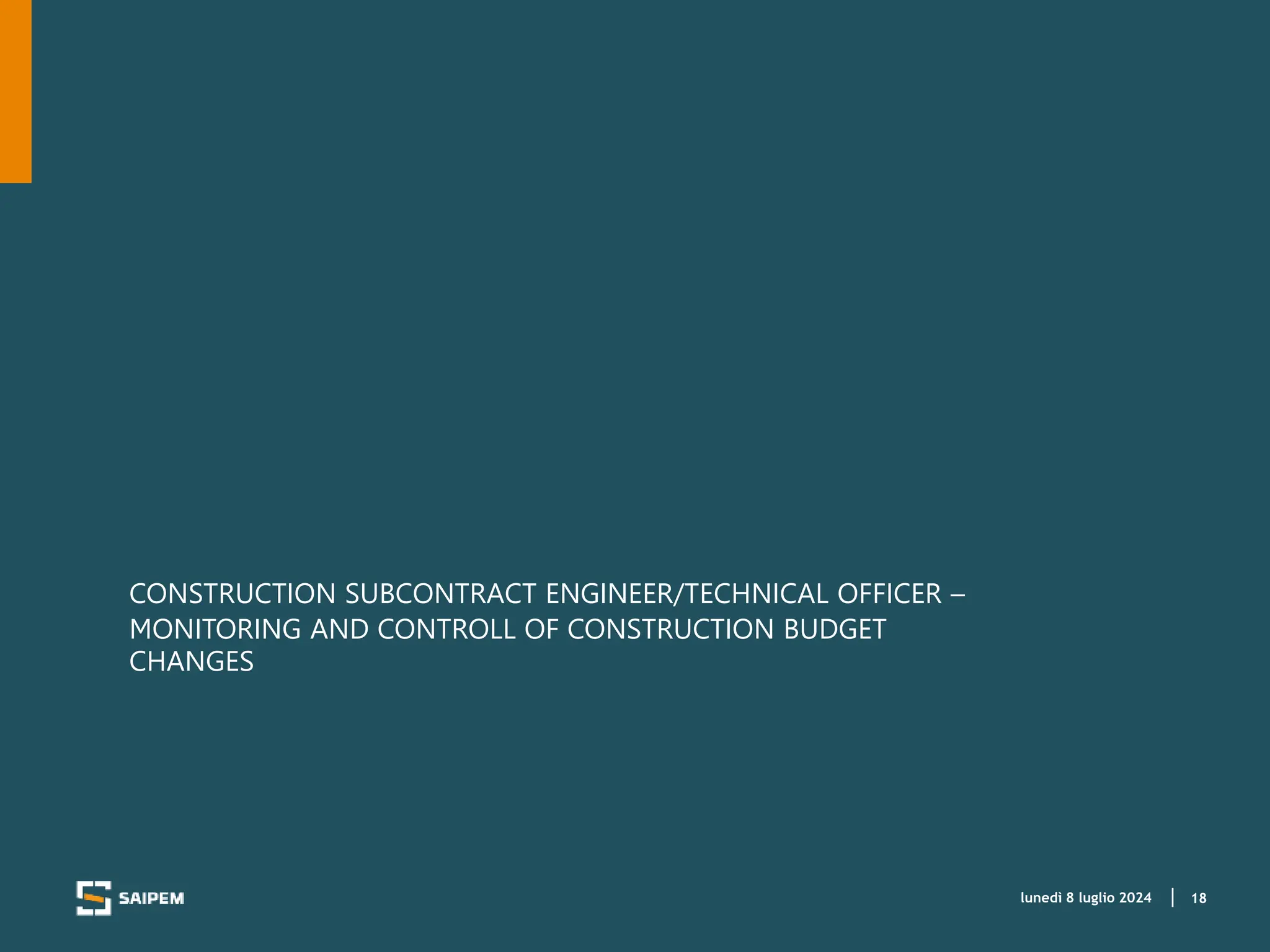 CONSTRUCTION SUBCONTRACT ENGINEERTECHNICAL OFFICER Presentation CSE ...