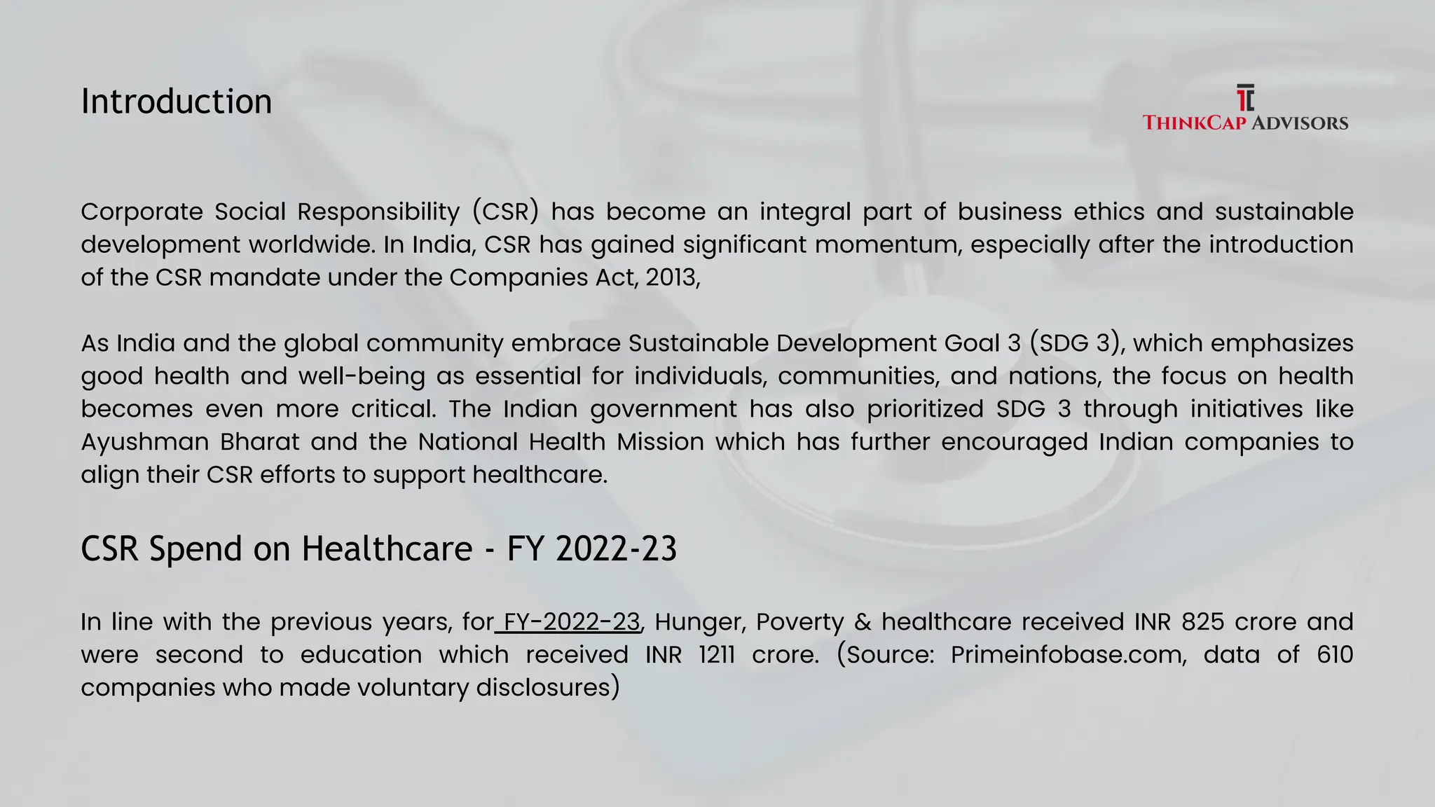Corporate Social Responsibility (CSR) in Healthcare in India: Addressing a Crucial Need | PDF