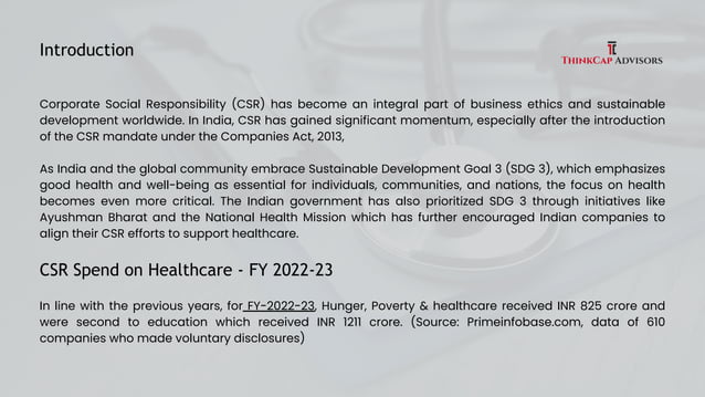 Corporate Social Responsibility (CSR) in Healthcare in India ...