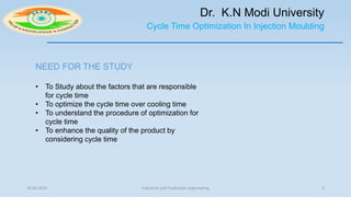 cycle time optimization in injection moulding | PPTX