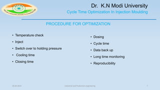 cycle time optimization in injection moulding | PPTX