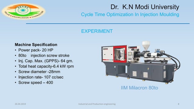 cycle time optimization in injection moulding | PPTX