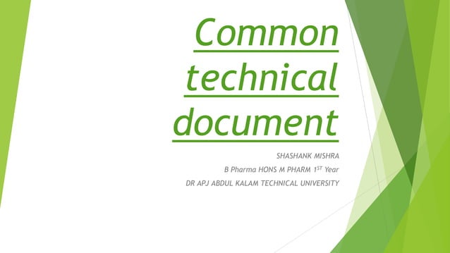 Common Technical Document CTD,M pharm@ 1st year | PPTX