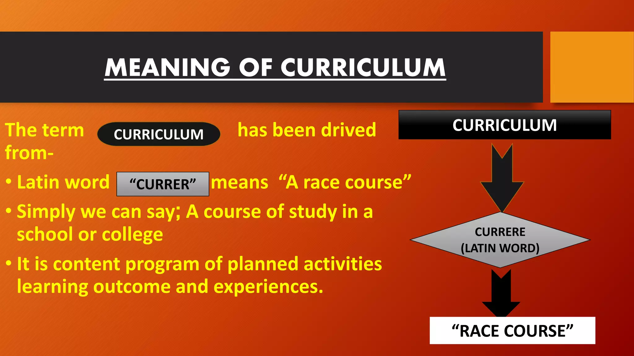 Curriculum: Meaning, Definition, Principles, Aims and Components. | PPTX