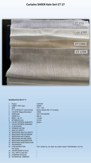 Curtains Fabric Samples Book SHEER CT 10 - 29.pptx | Deodorant and ...