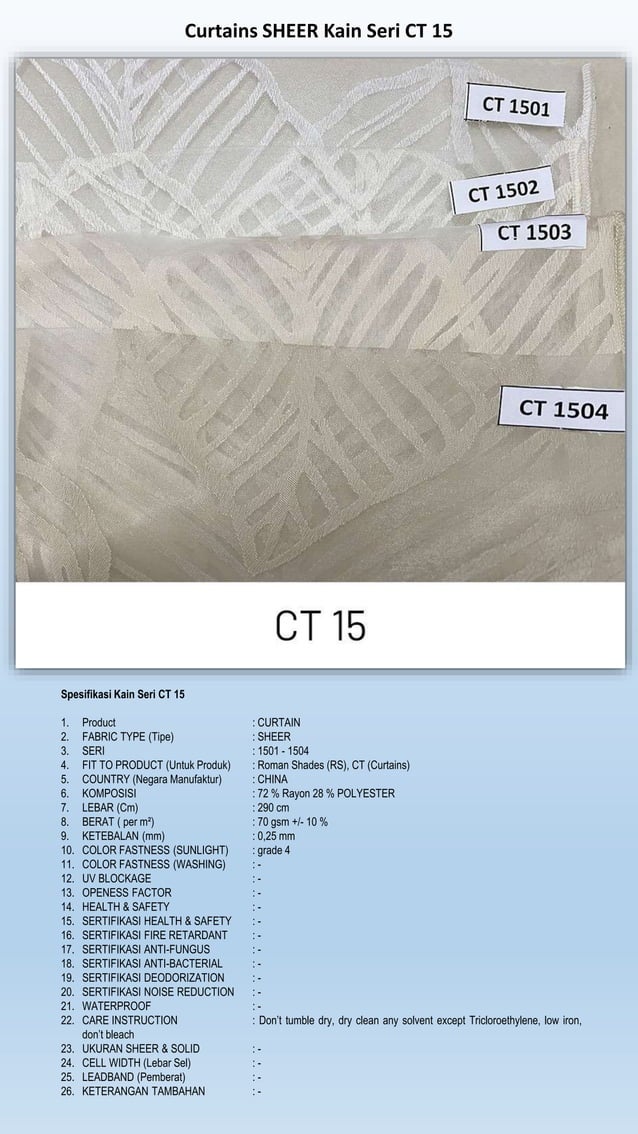 Curtains Fabric Samples Book SHEER CT 10 - 29.pptx | Deodorant and ...