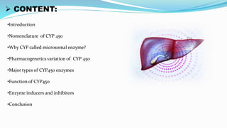 CYP450 Enzyme by Snehasis Jana, Pharmacology | PPTX