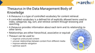 The Role of Thesauri in Data Modeling | PPT